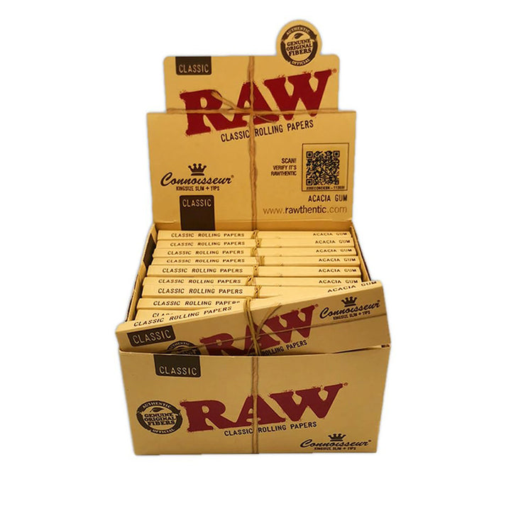Raw Classic Connoisseur King Size Slim + Tips (Box of 24) Wholesale UK ...